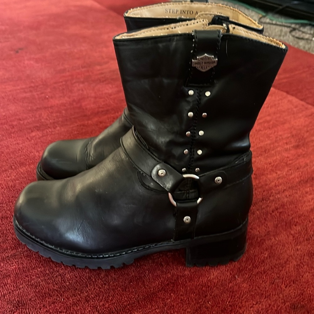 Harley Davidson Vintage Studded Harness Black Leather… - Gem